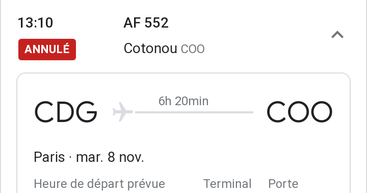 Les raisons de l’annulation du vol AF 552 à destination de Cotonou - 24 ...
